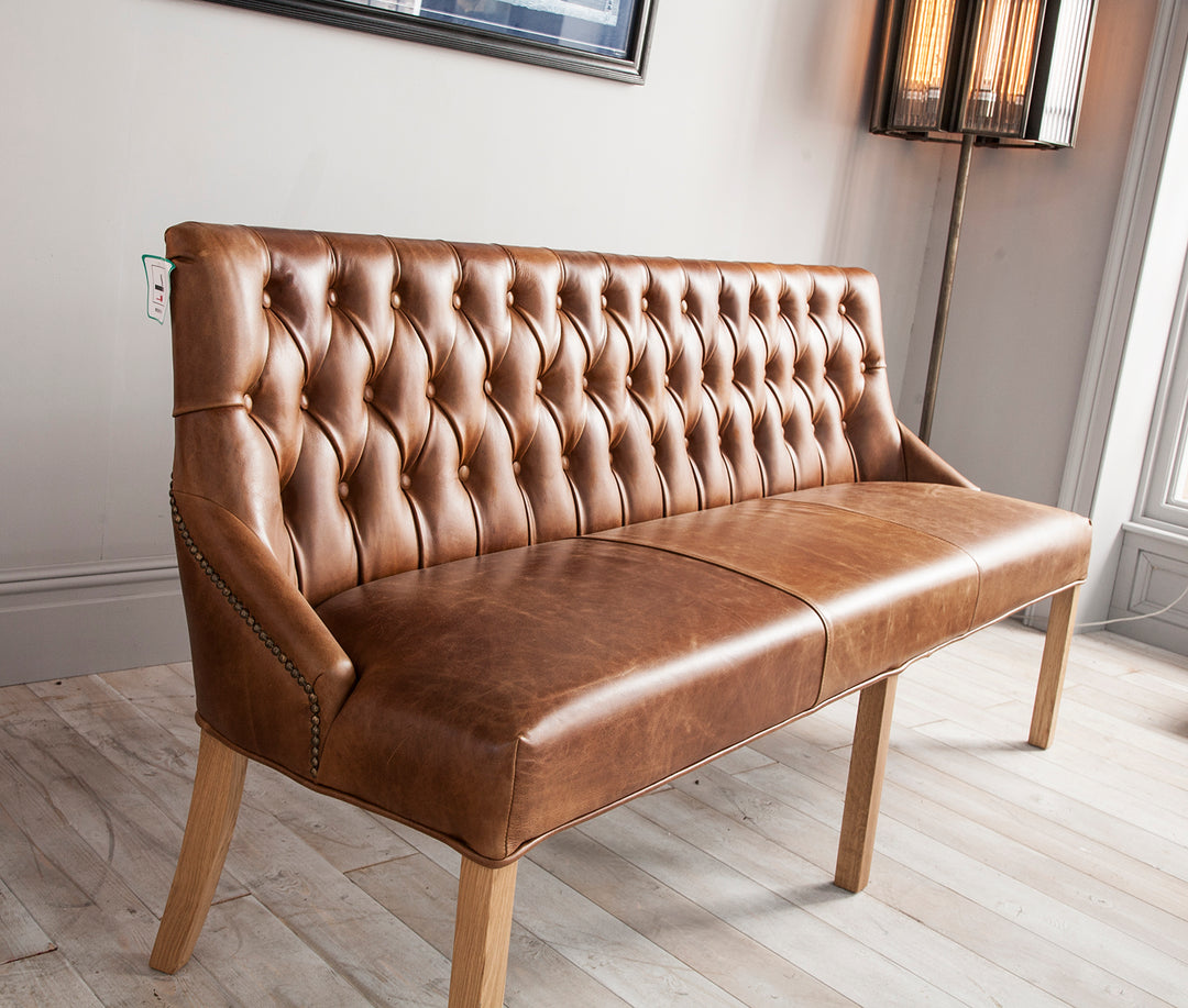 Stanton Aniline Leather Dining Benches – Top Secret Furniture